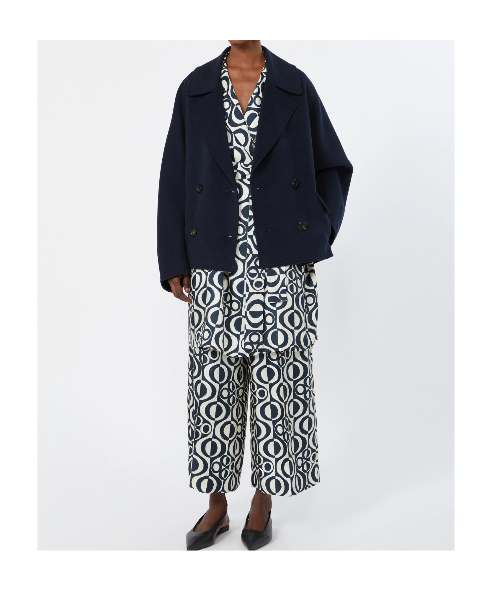 MAX MARA Max Mara Printed Long Sleeve Belted Dress